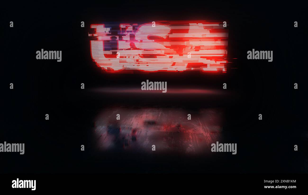 USA digital technology flag cyber background. United States banner ...