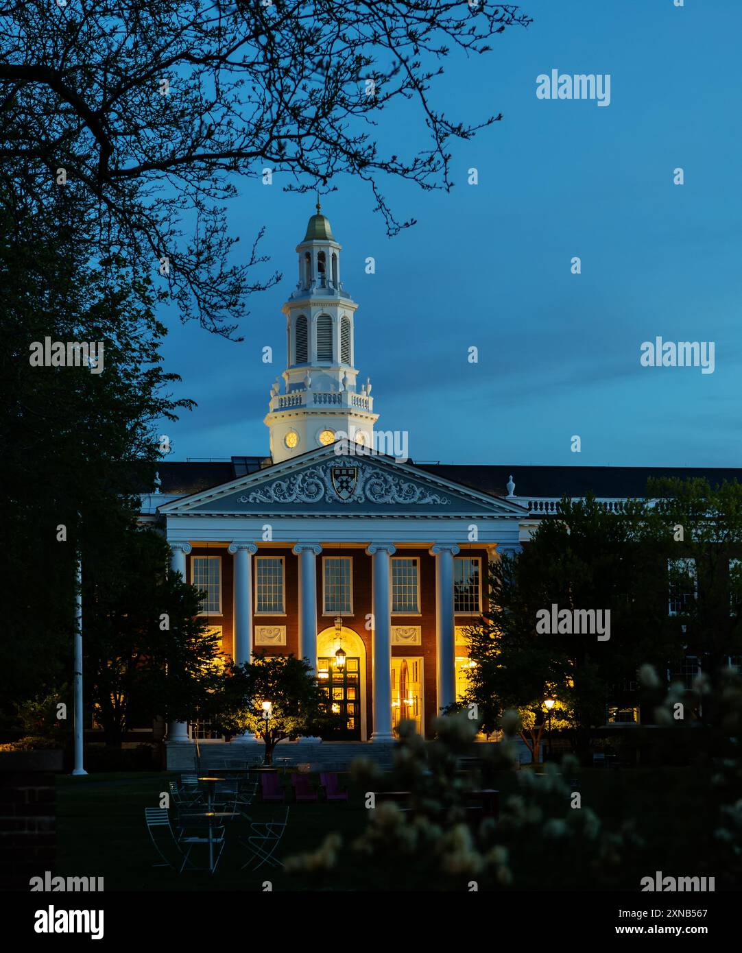 Boston, Massachusetts, USA - May 9, 2024: The Baker Library on the ...