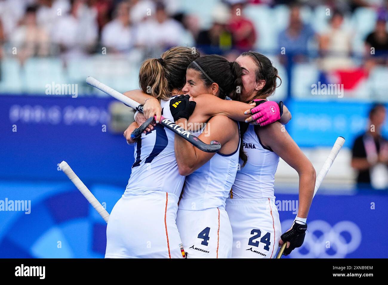 Lola Riera Zuzuarregui of Spain celebrates a goal during Women's Pool B ...