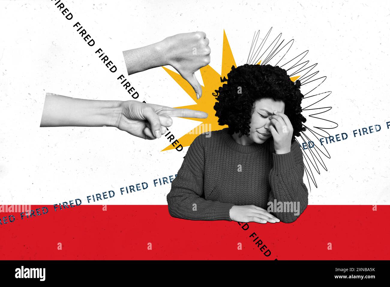 Trend artwork sketch photo collage of workspace business boss finger ...