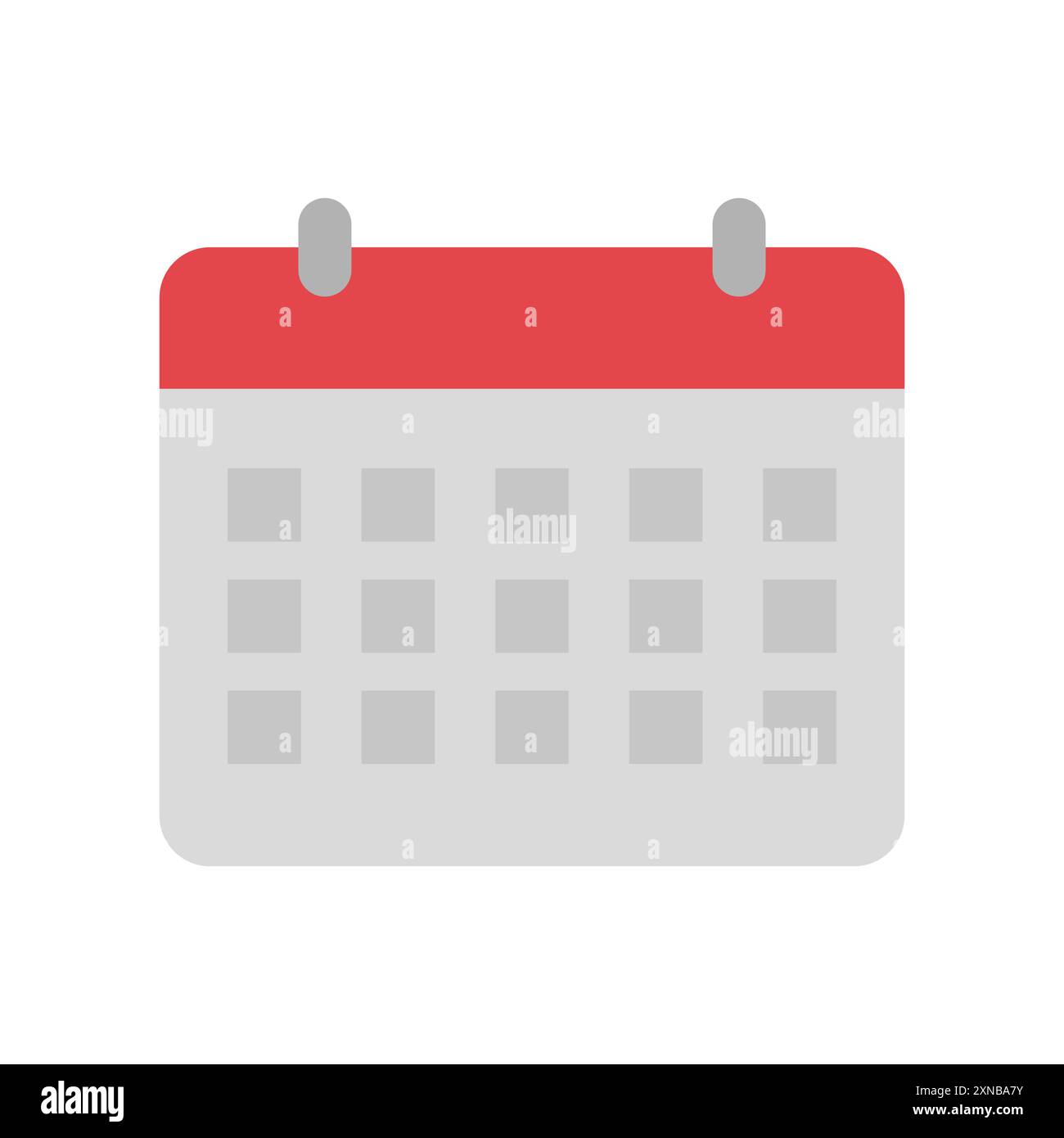 Calendar icon. Red and gray. Month grid vector. Date reminder symbol ...