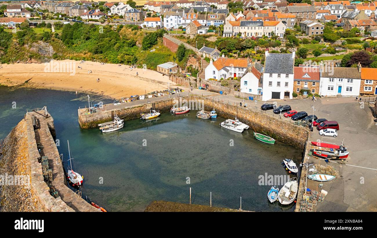 Crail Fife Scotland view of the colourful old stone walls of the ...