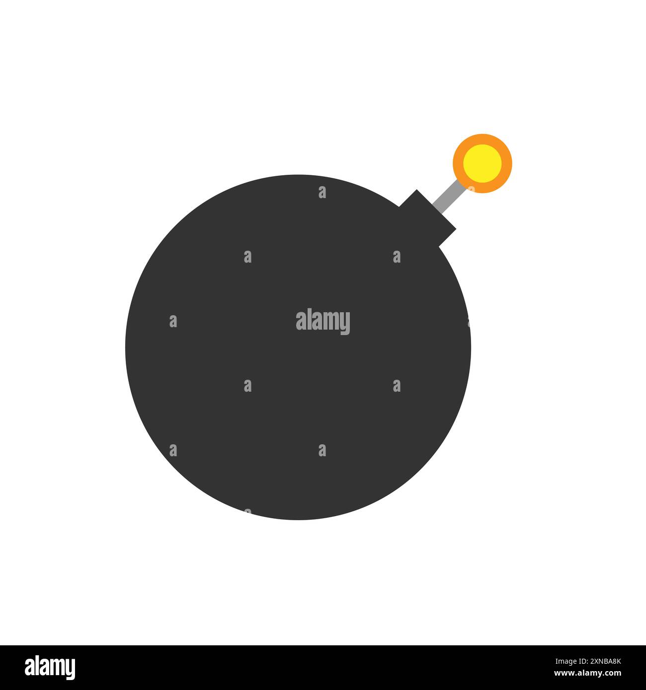 Black bomb icon. Simplistic vector shape. Lit fuse detail. Explosive concept illustration Stock ...