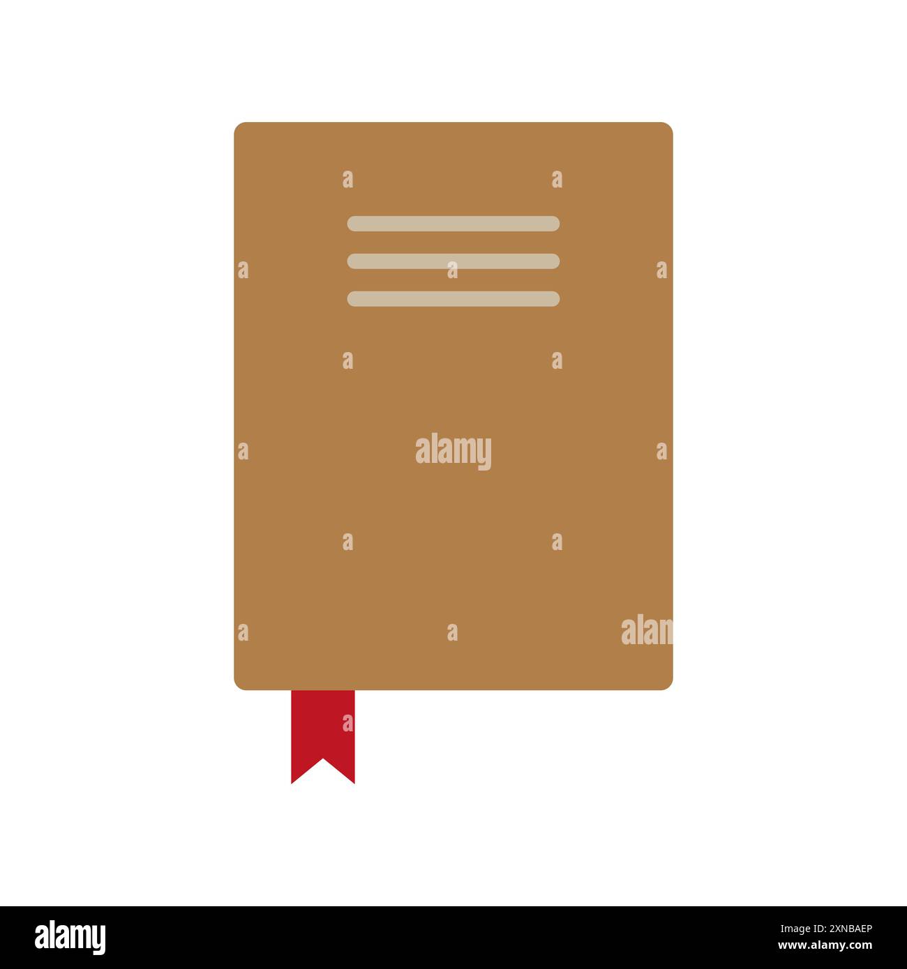 Closed book icon. Brown cover illustration. Simple vector graphic ...