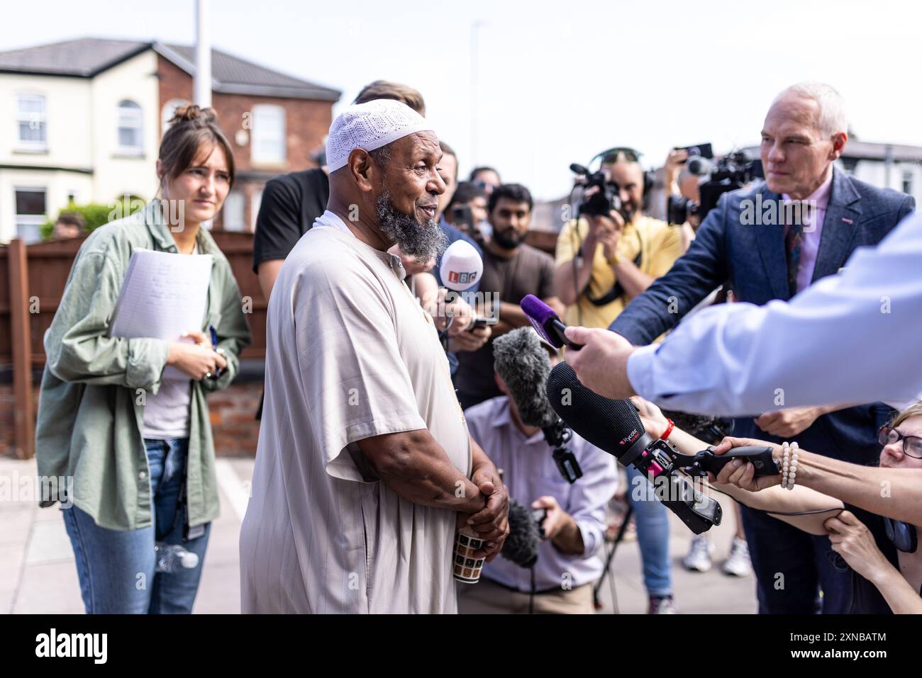 Imam Sheik Ibrahim Hussein, speaks to media outside Southport Islamic ...