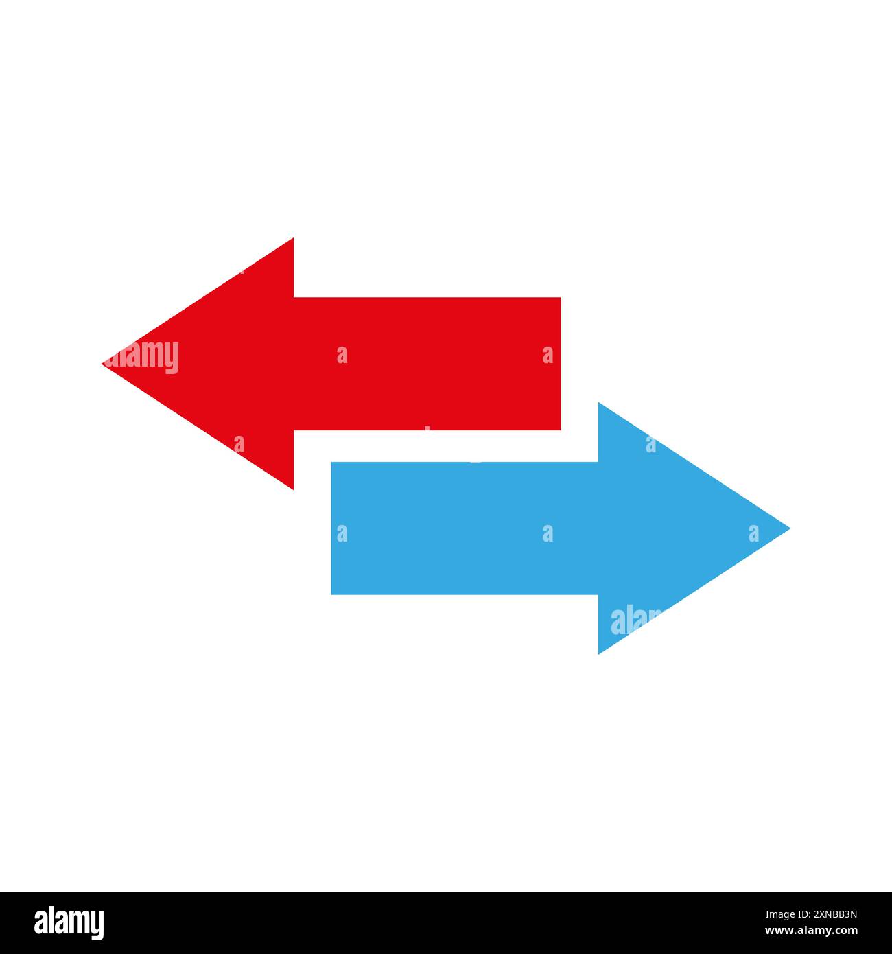 Red and blue arrows. Opposite direction icons. Simple vector ...