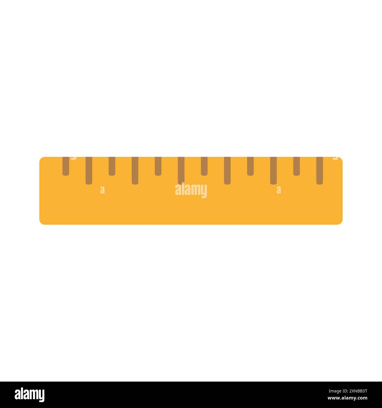 Yellow ruler icon. Simple measuring tool. Flat vector design Stock ...