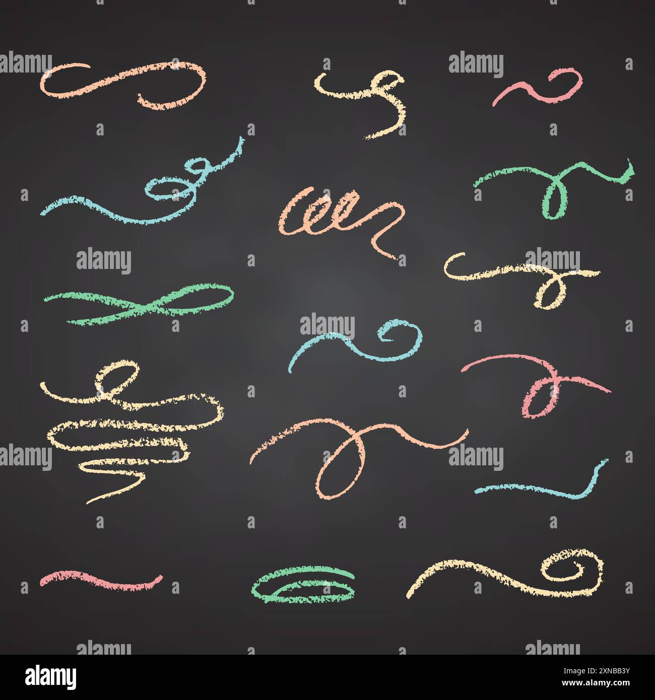 Charcoal pencil hand drawing curly lines. Swishes, swashes, swoops ...