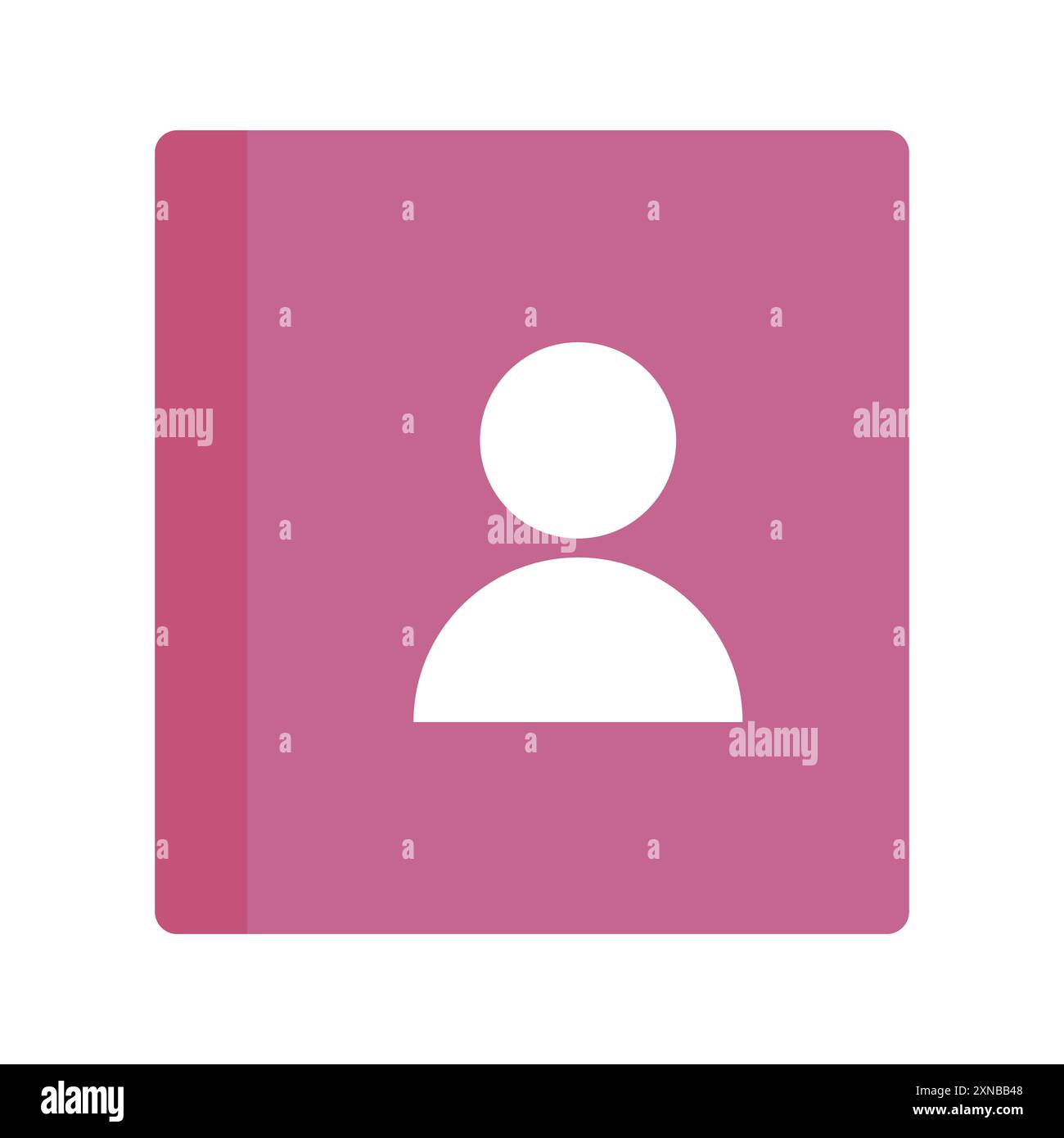 User profile icon. Pink contact book. Simple vector illustration ...