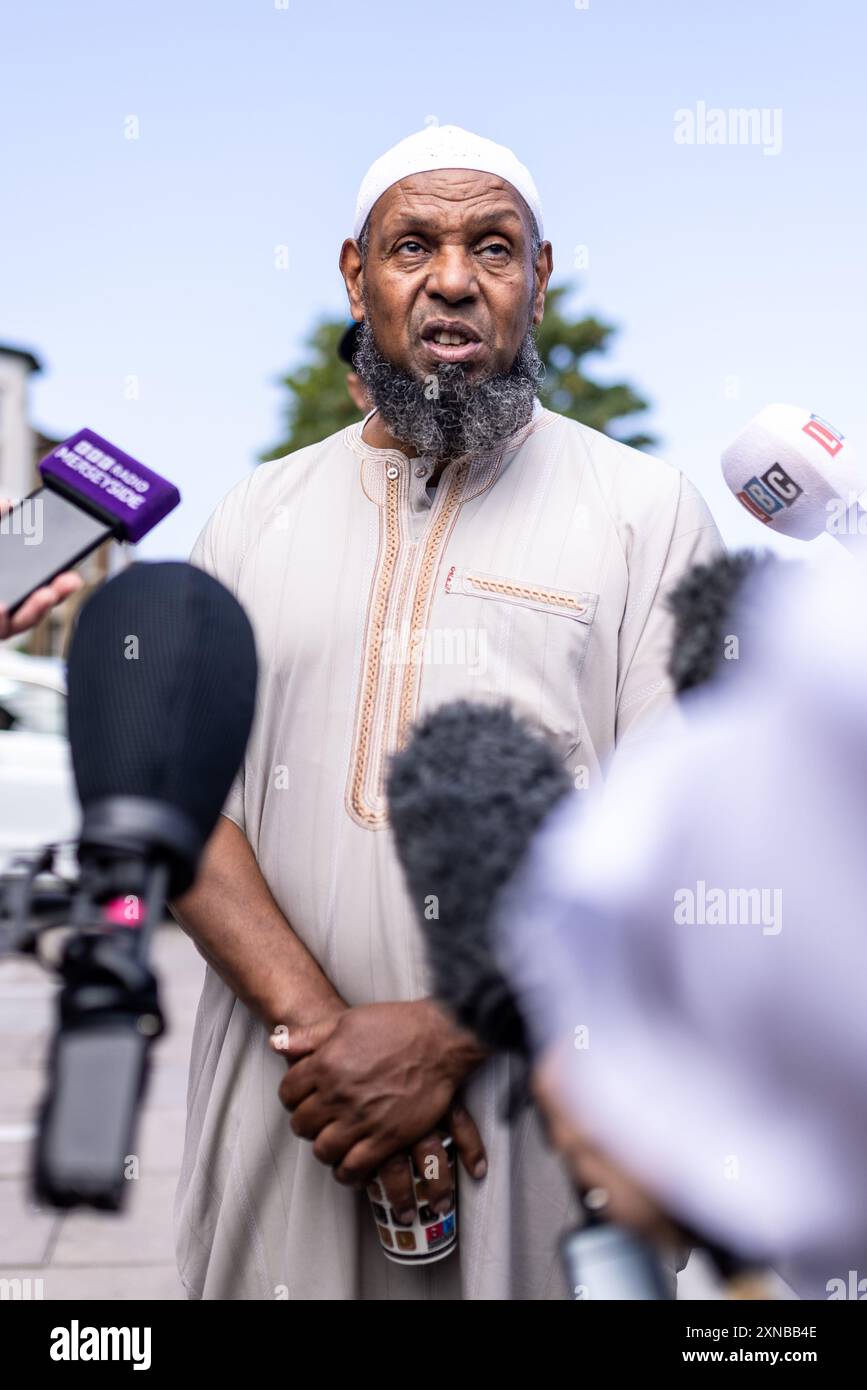 Imam Sheik Ibrahim Hussein, speaks to media outside Southport Islamic ...