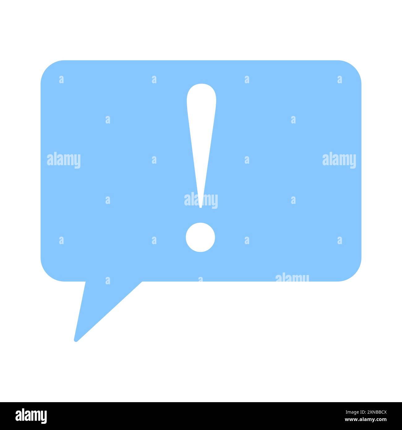 Alert message icon. Blue speech bubble. Exclamation mark symbol. Vector ...