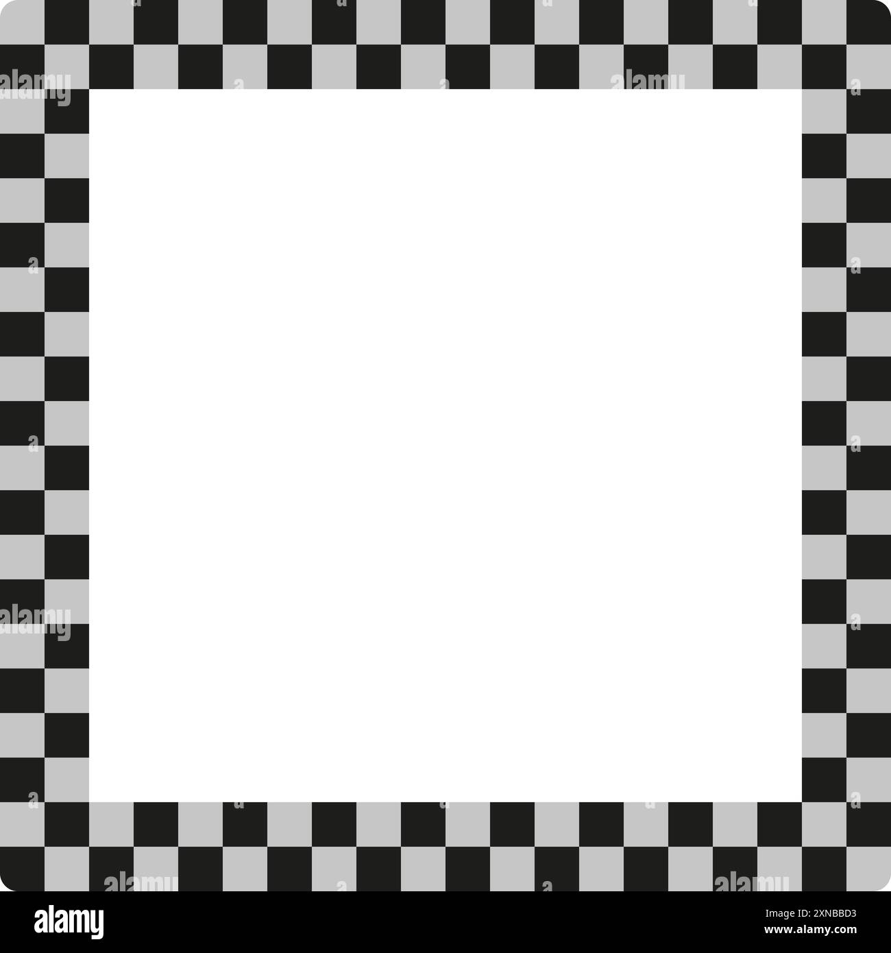 Checkered border frame. Black and gray squares. Vector illustration ...