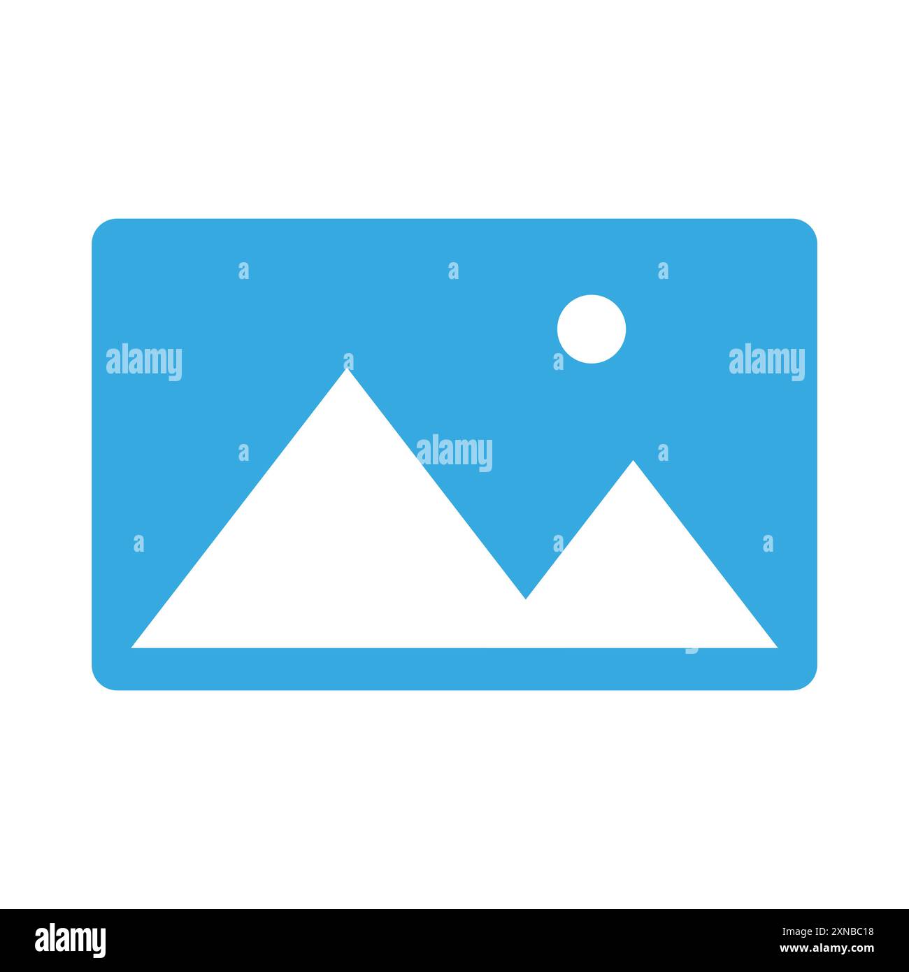 Landscape photo icon. Blue picture symbol. Simple vector illustration ...
