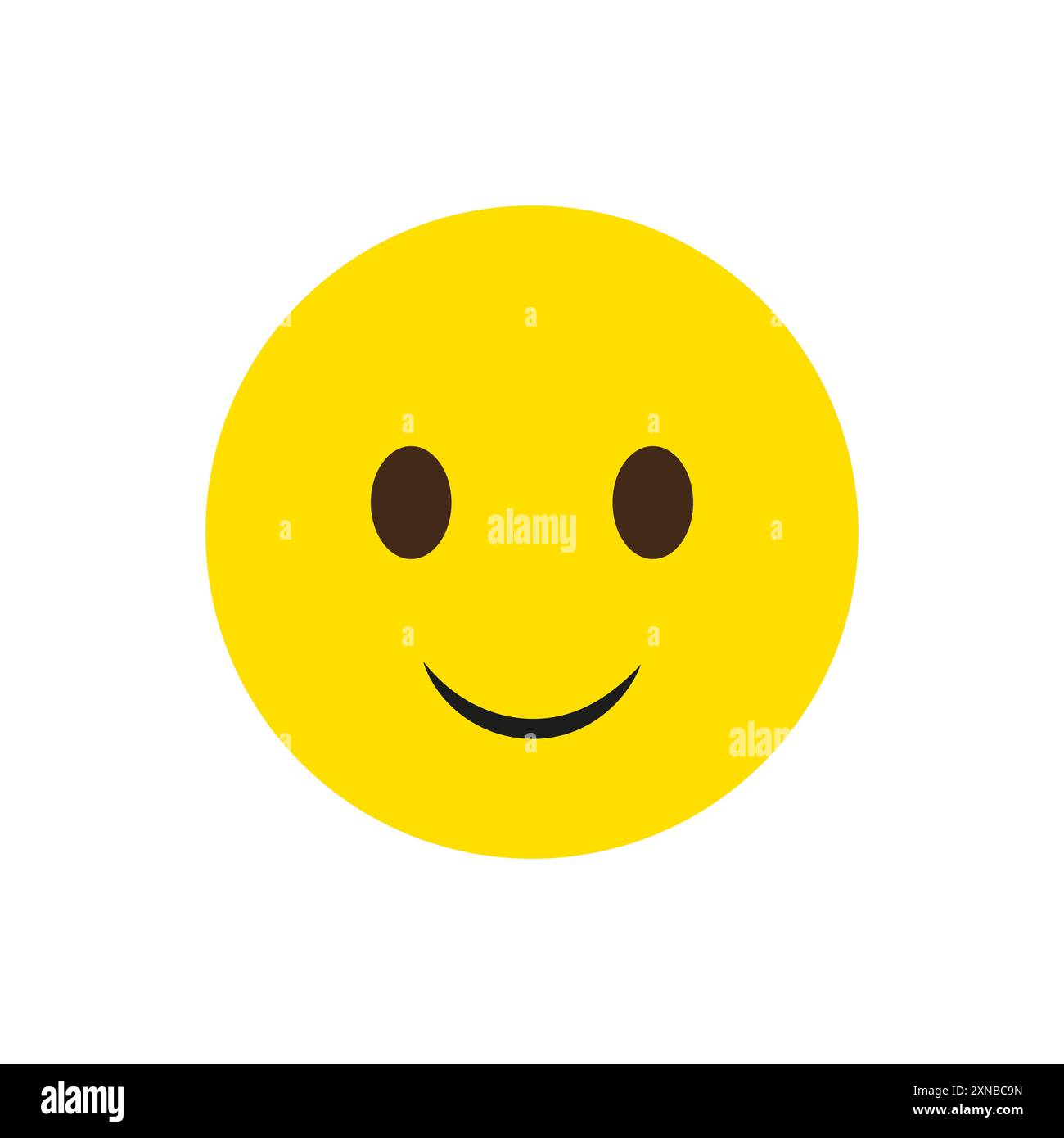 Yellow smiley face. Simple round icon. Happy emoticon vector. Classic emoji illustration Stock ...