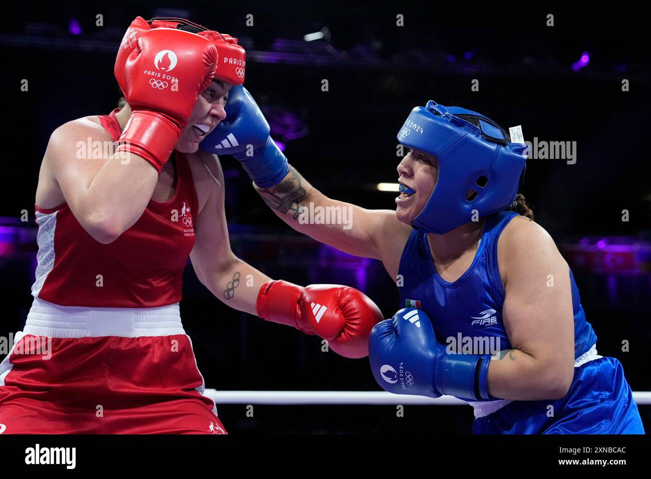 Mexico's Citlalli Ortiz hits Australia's Caitlin Parker in their women ...