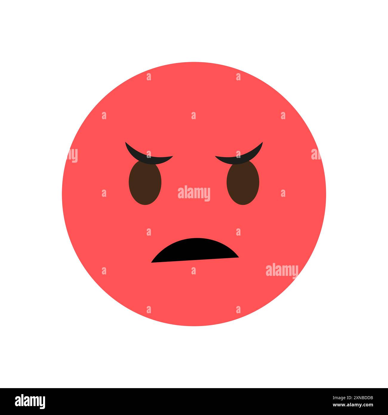 Angry face emoji. Red round emoticon. Expressive angry eyes Stock ...