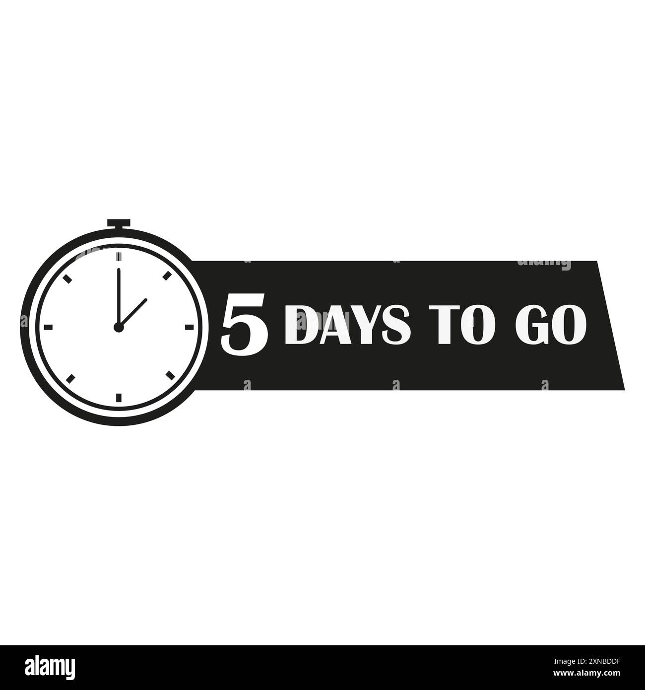Countdown timer icon. 5 days to go. Five days remaining. Vector illustration Stock Vector Image ...