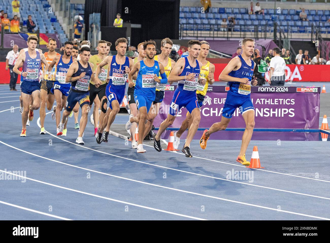 Topi Raitanen (Finland) leads the men's 3000m steeplechase final race ...