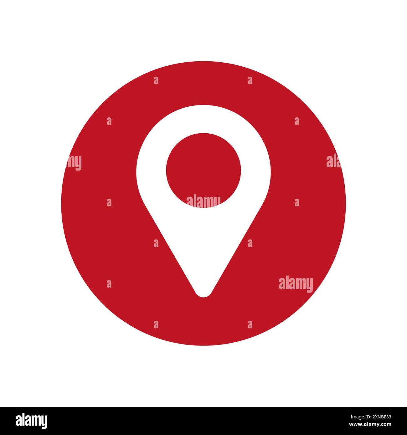 Location pin icon. Red background. White pin. Vector symbol Stock ...