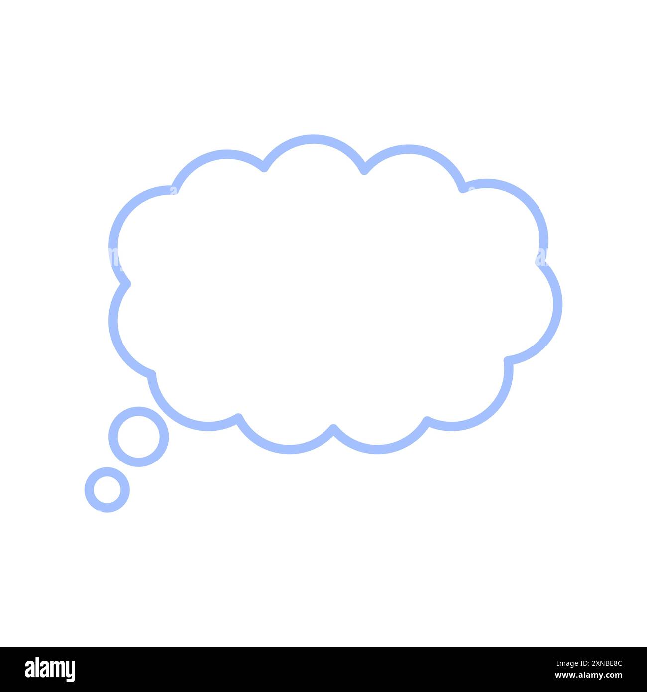 Thought bubble icon. Simple cloud shape. Bright blue vector. Bubble ...