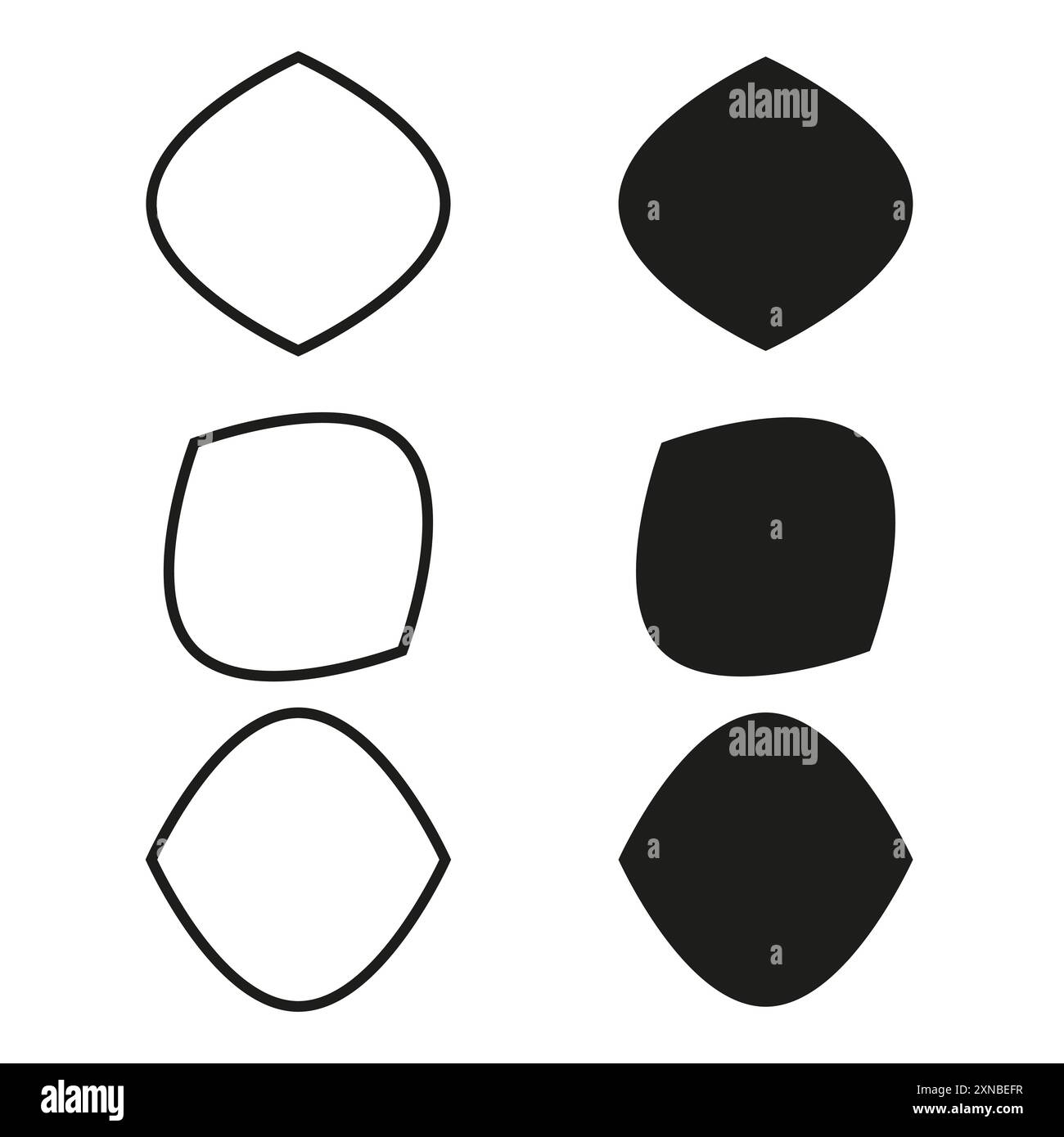 Abstract geometric shapes. Black and white outline. Vector illustration. Minimalist design Stock ...