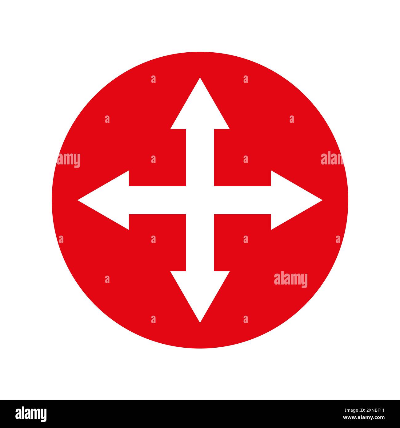 Red directional arrows icon. Simple arrows shape. Bright red vector ...