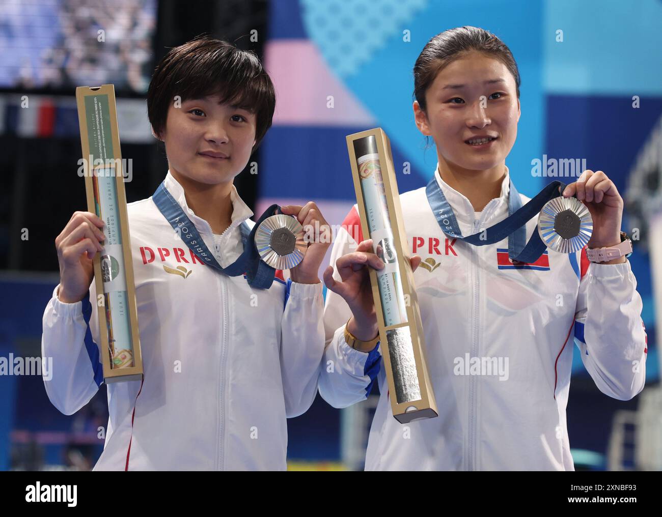 (240731) -- SAINT DENIS, July 31, 2024 (Xinhua) -- Silver medalists Jo ...