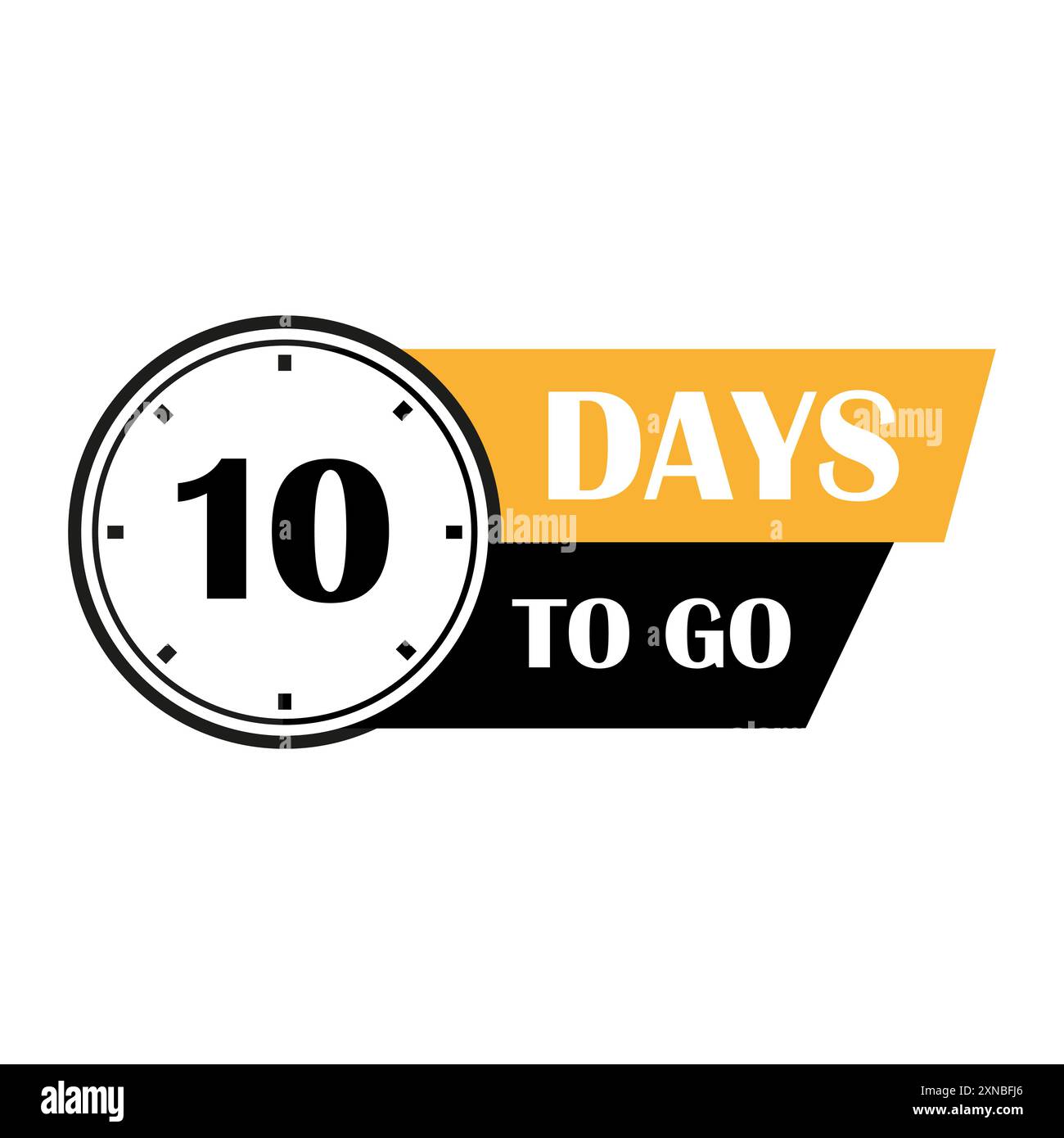 Countdown timer icon. 10 days to go. Ten days remaining. Vector ...