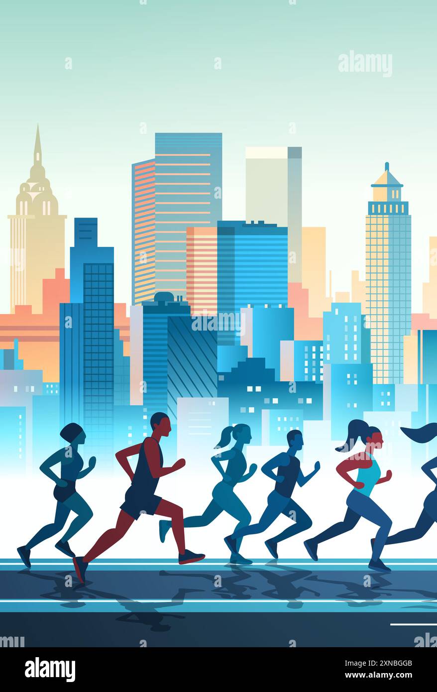 Street day running race Stock Vector Images - Alamy