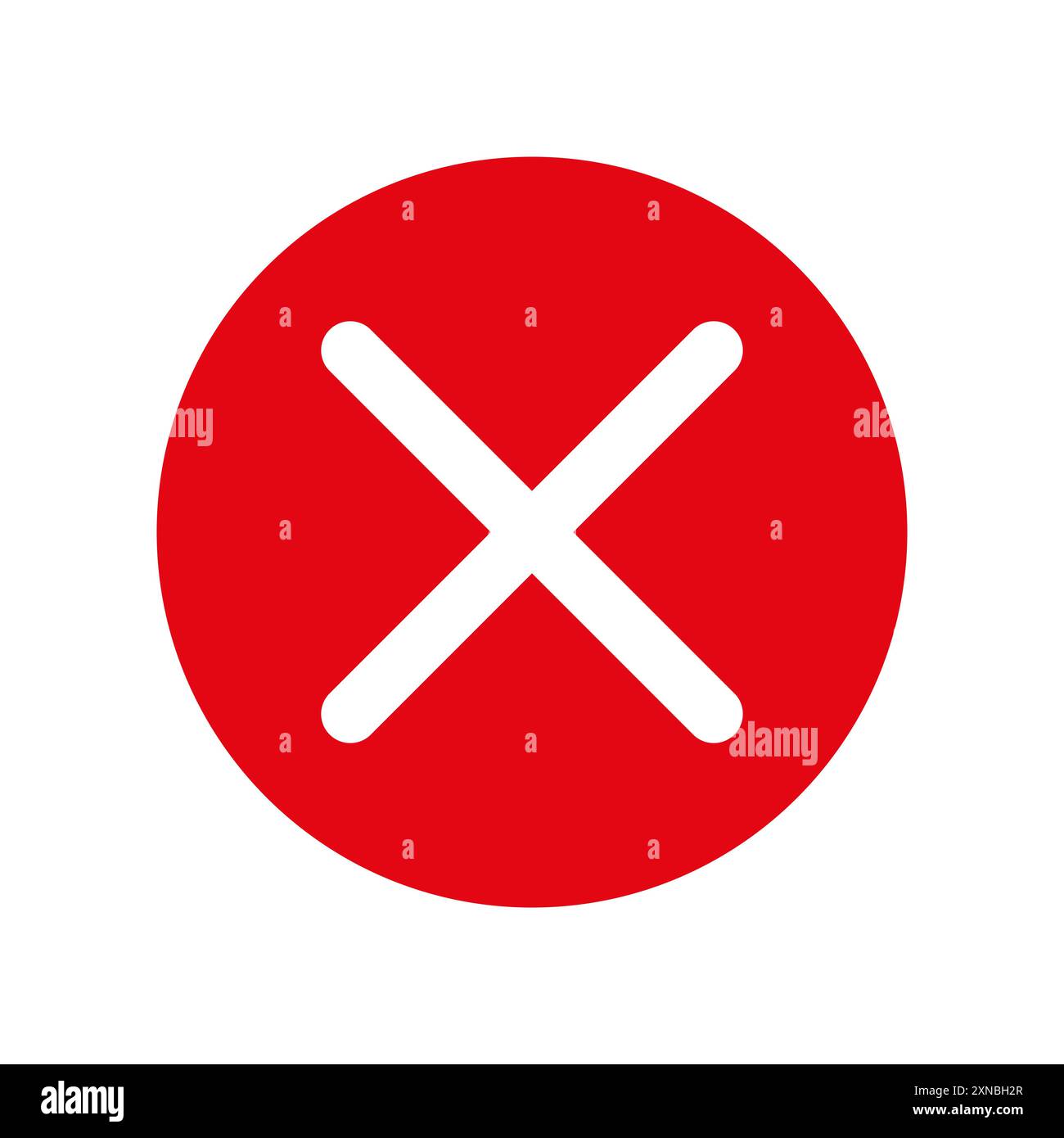 Red cross icon. White X symbol in red circle. Error or cancel sign ...