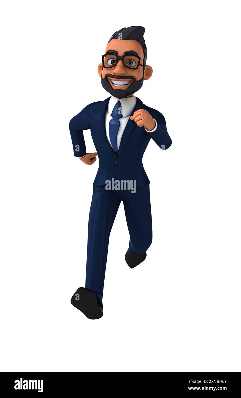 Fun 3D cartoon illustration of an indian businessman with alpha Stock ...