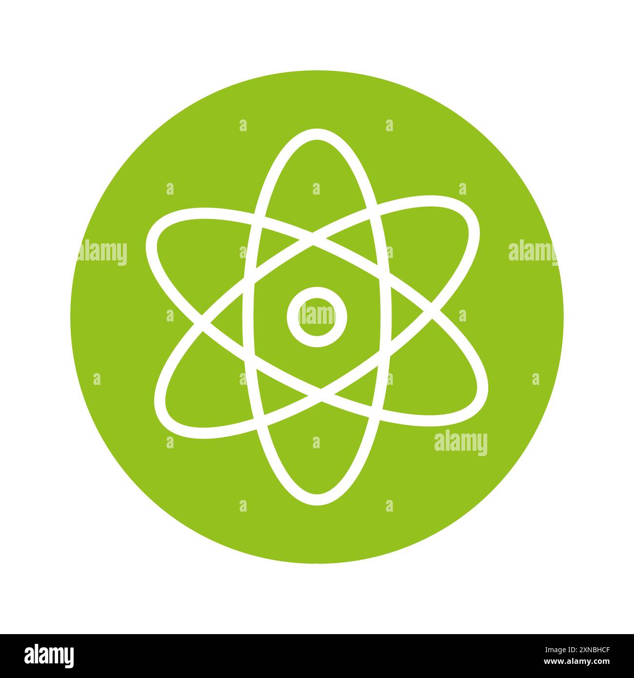 Atom icon. Green and white design. Science symbol. Vector illustration ...