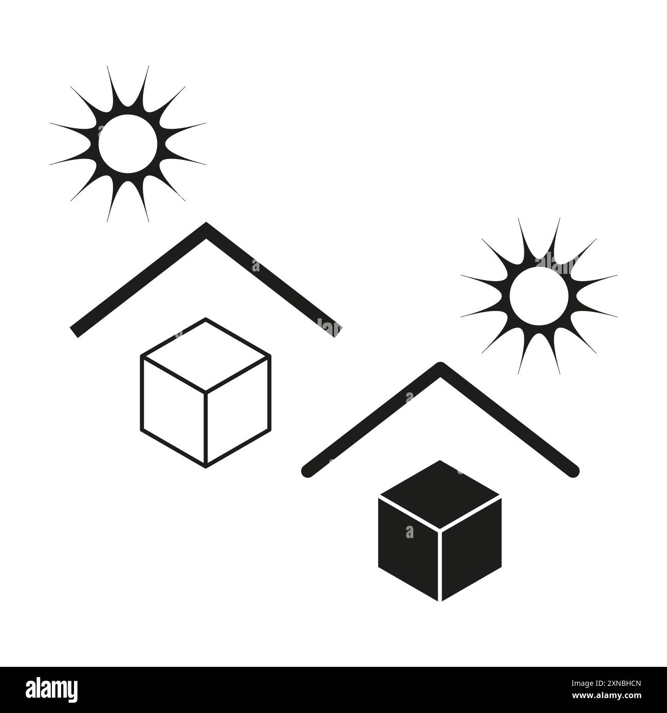 Solar Panel Icons. Vector Symbols for Solar Energy and Technology ...