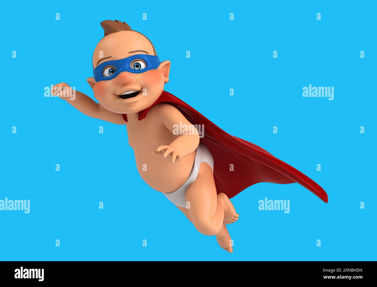 Fun 3D baby superhero flying Stock Photo - Alamy