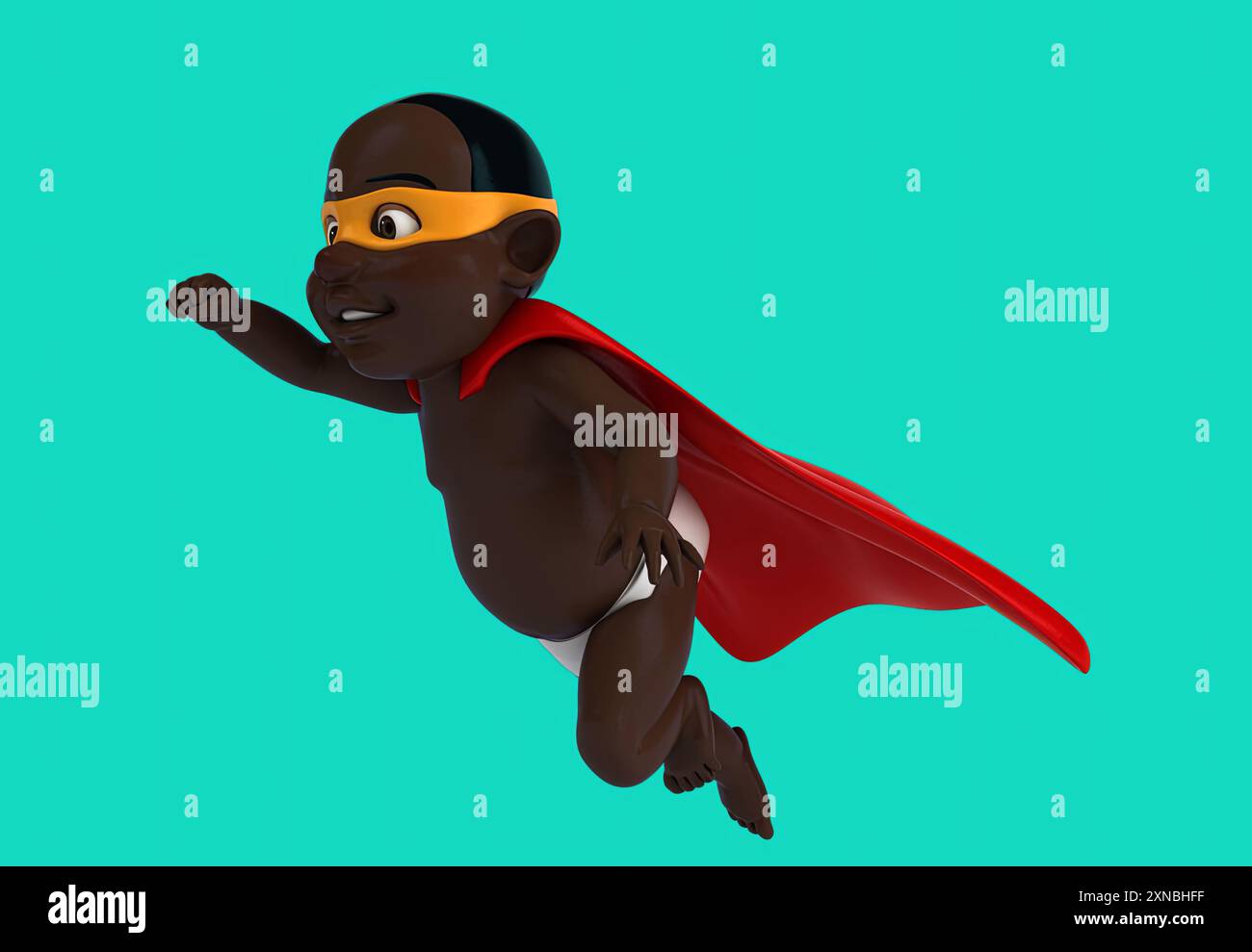 Fun 3D baby superhero flying Stock Photo - Alamy