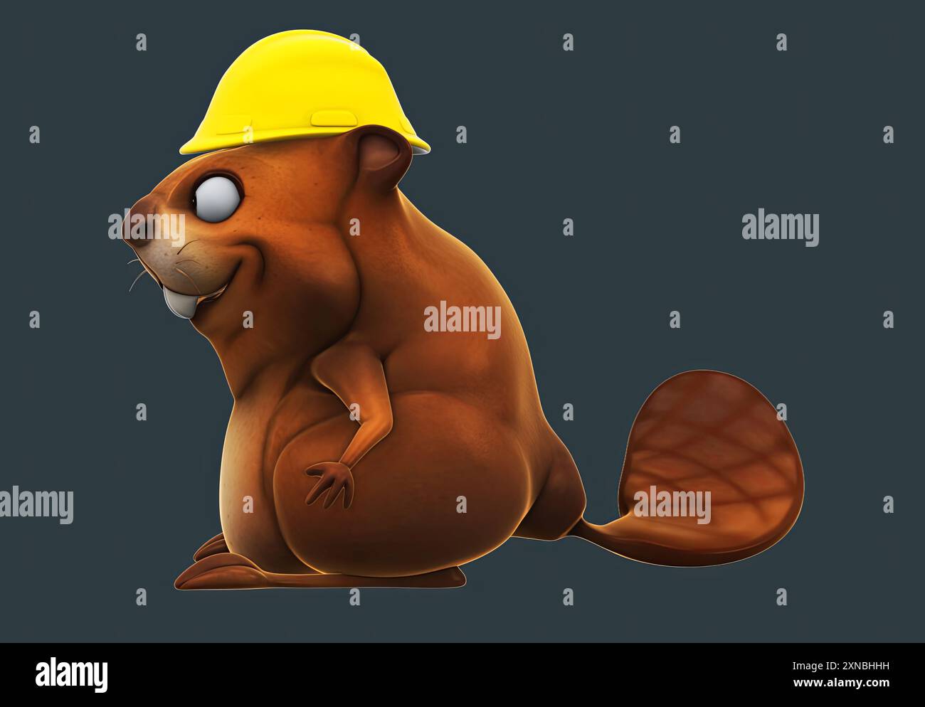 Fun 3D cartoon beaver talking Stock Photo - Alamy