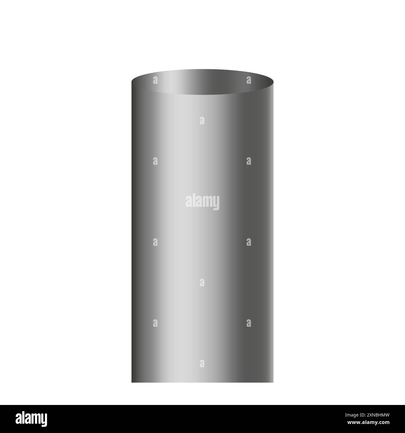Silver metal cylinder. Gradient metallic tube. Shiny vector object ...