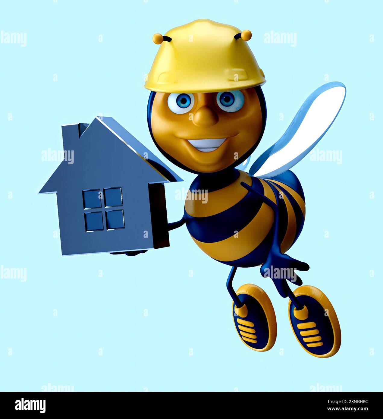 4K cartoon illustration of a fun Bee Stock Photo - Alamy