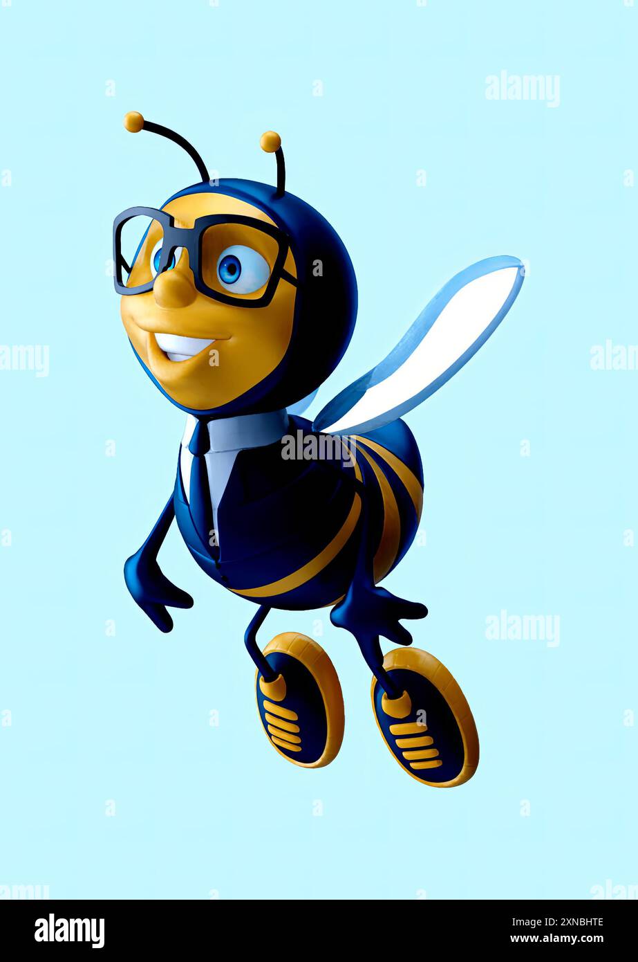 4K cartoon illustration of a fun business Bee Stock Photo - Alamy