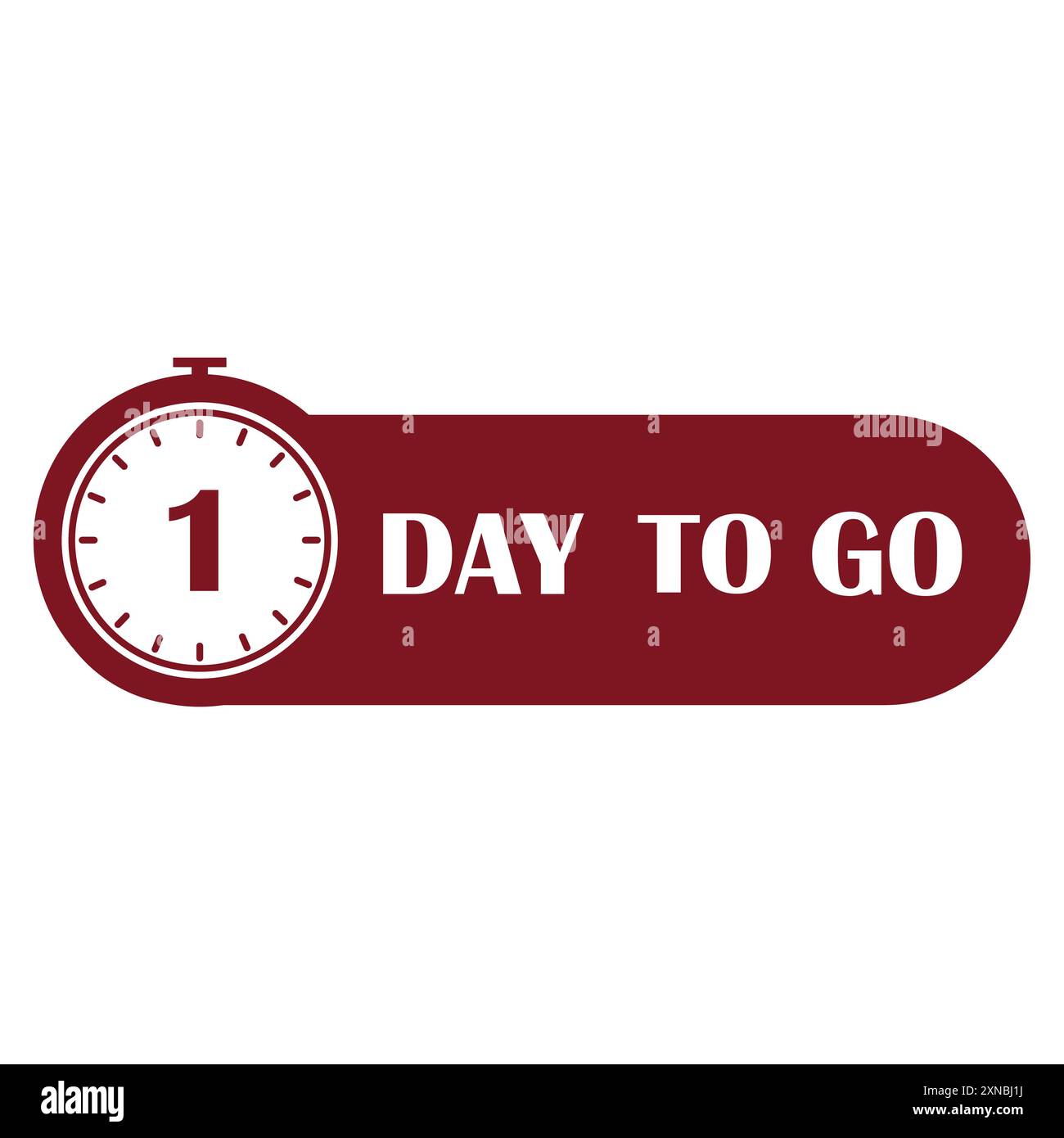 Countdown timer icon. One day left. Maroon and white. Vector symbol Stock Vector Image & Art - Alamy