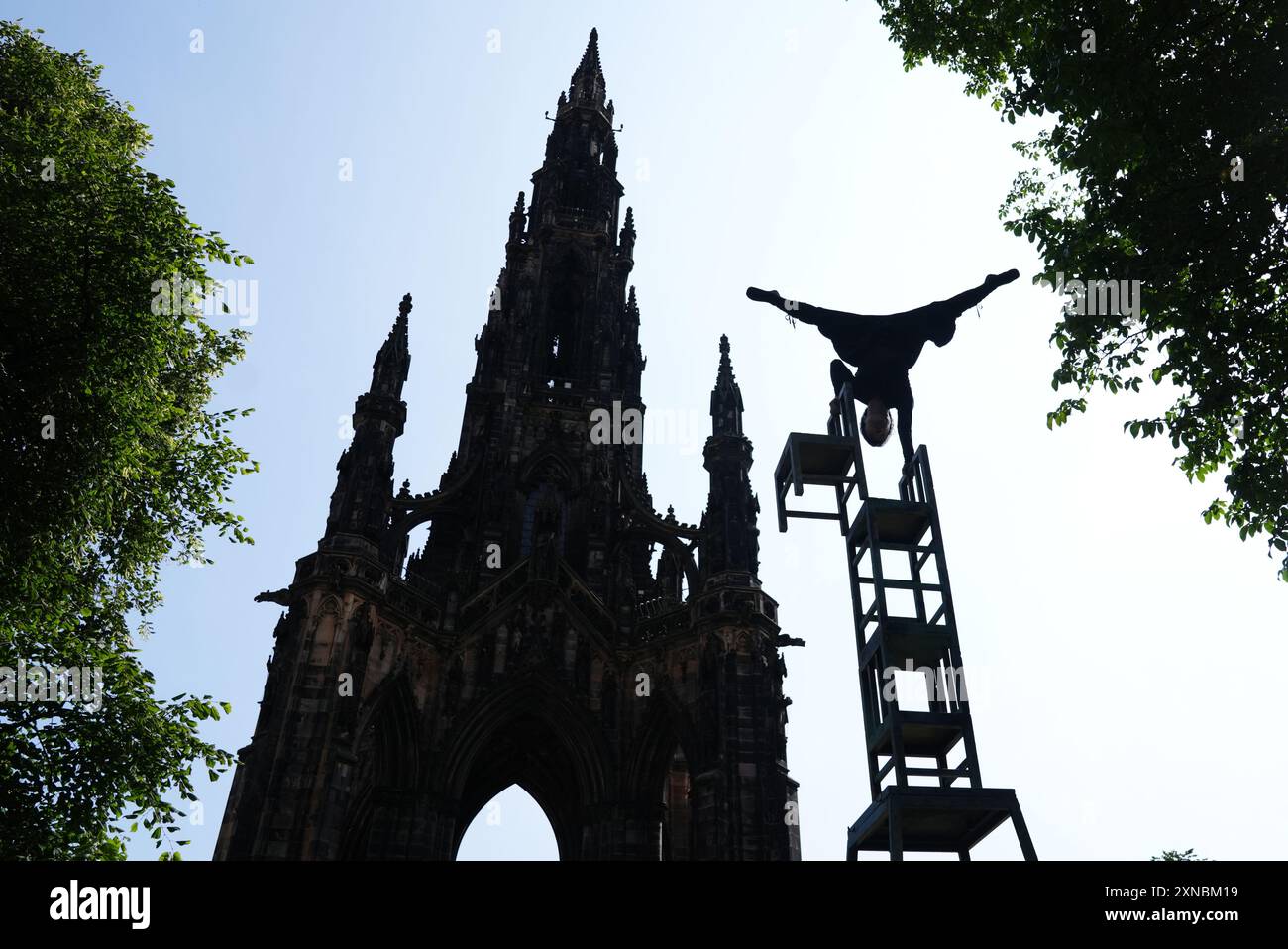 Japanese contemporary circus troupe, Cirquework, at the Scots Monument ...