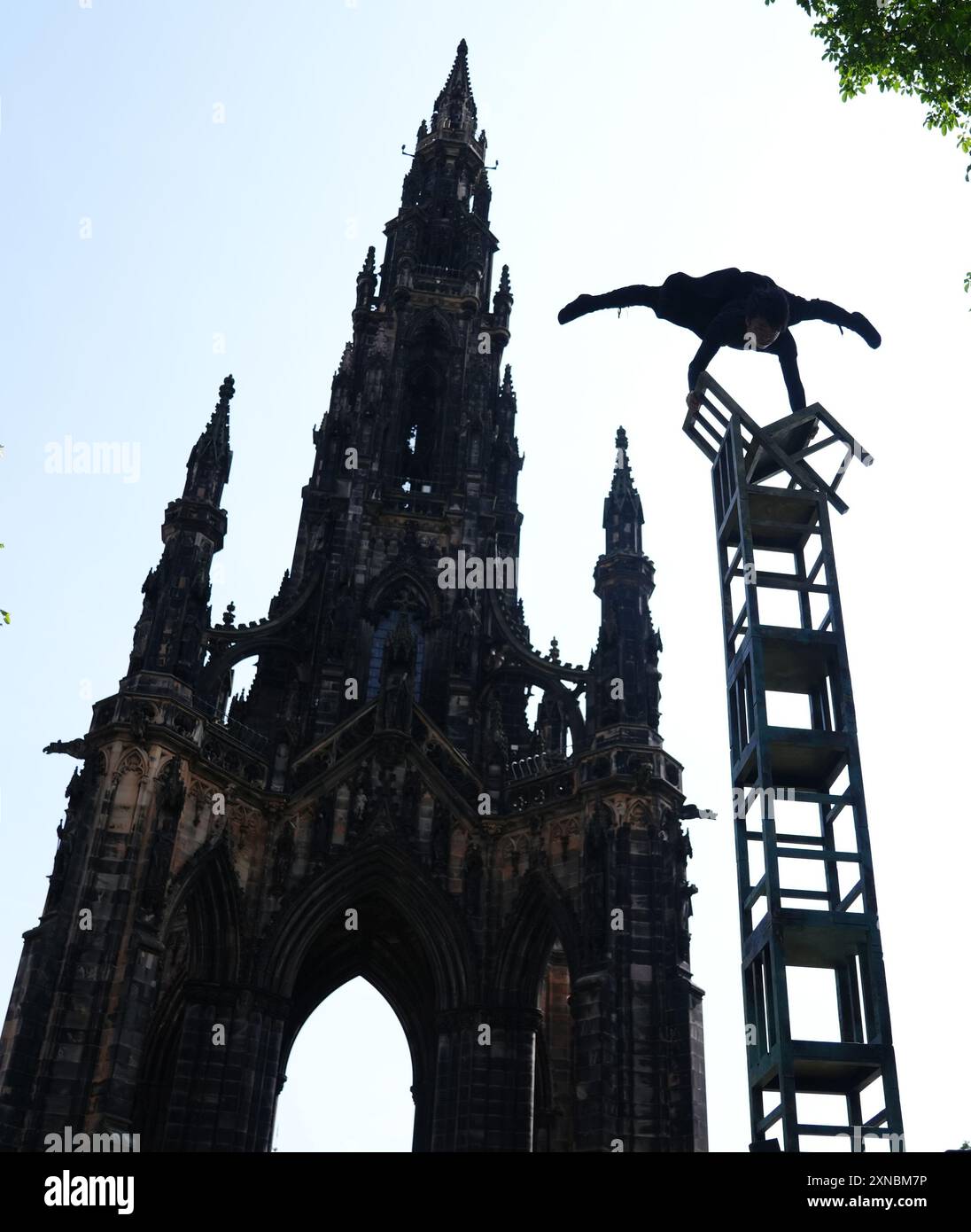 Japanese contemporary circus troupe, Cirquework, at the Scots Monument ...