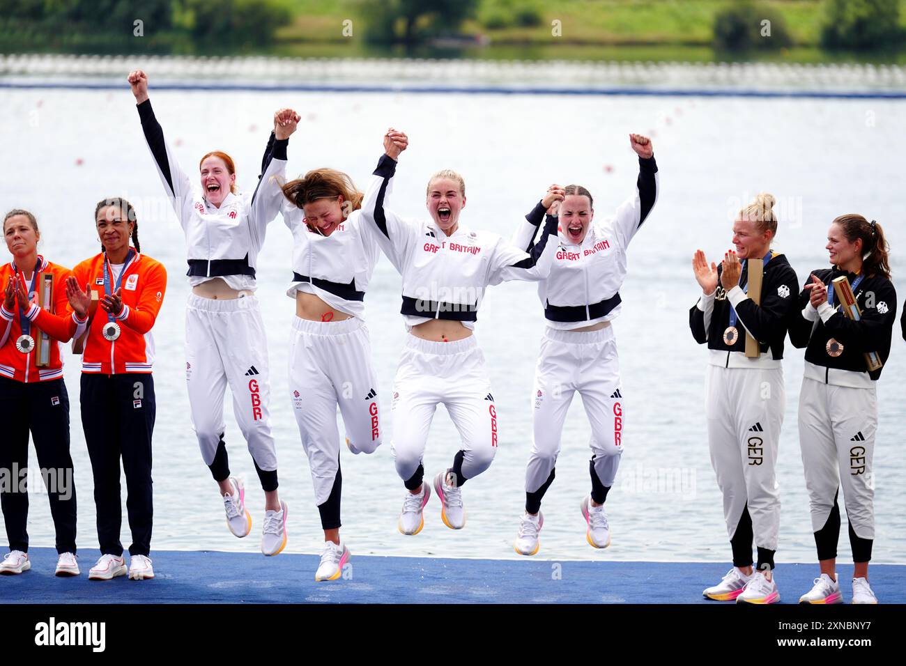 Great Britain’s Lauren Henry, Hannah Scott, Lola Anderson and Georgie ...