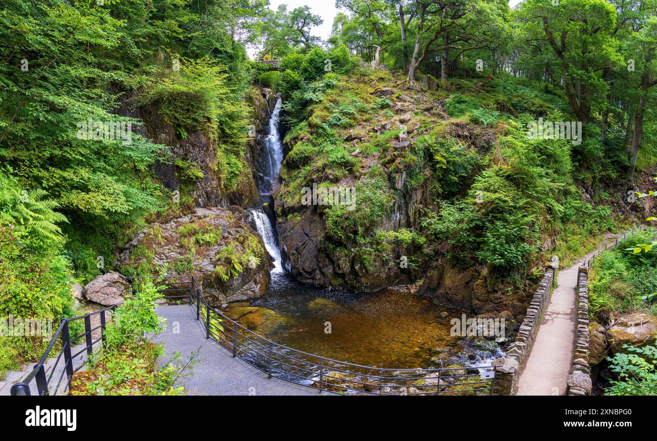 Aira Force waterfall. Lake district national park Stock Photo - Alamy