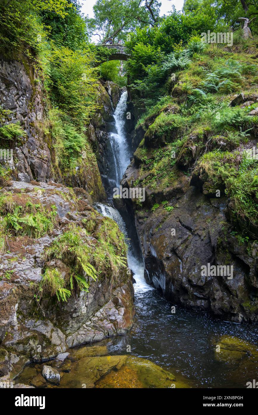 Aira Force waterfall. Lake district national park Stock Photo - Alamy