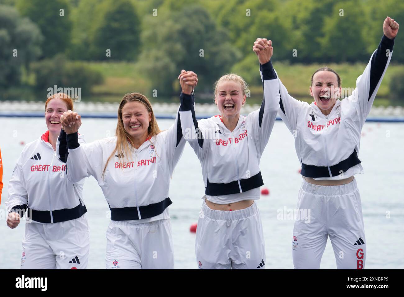 Britain's Hannah Scott, Lola Anderson, Lauren Henry and Georgina ...