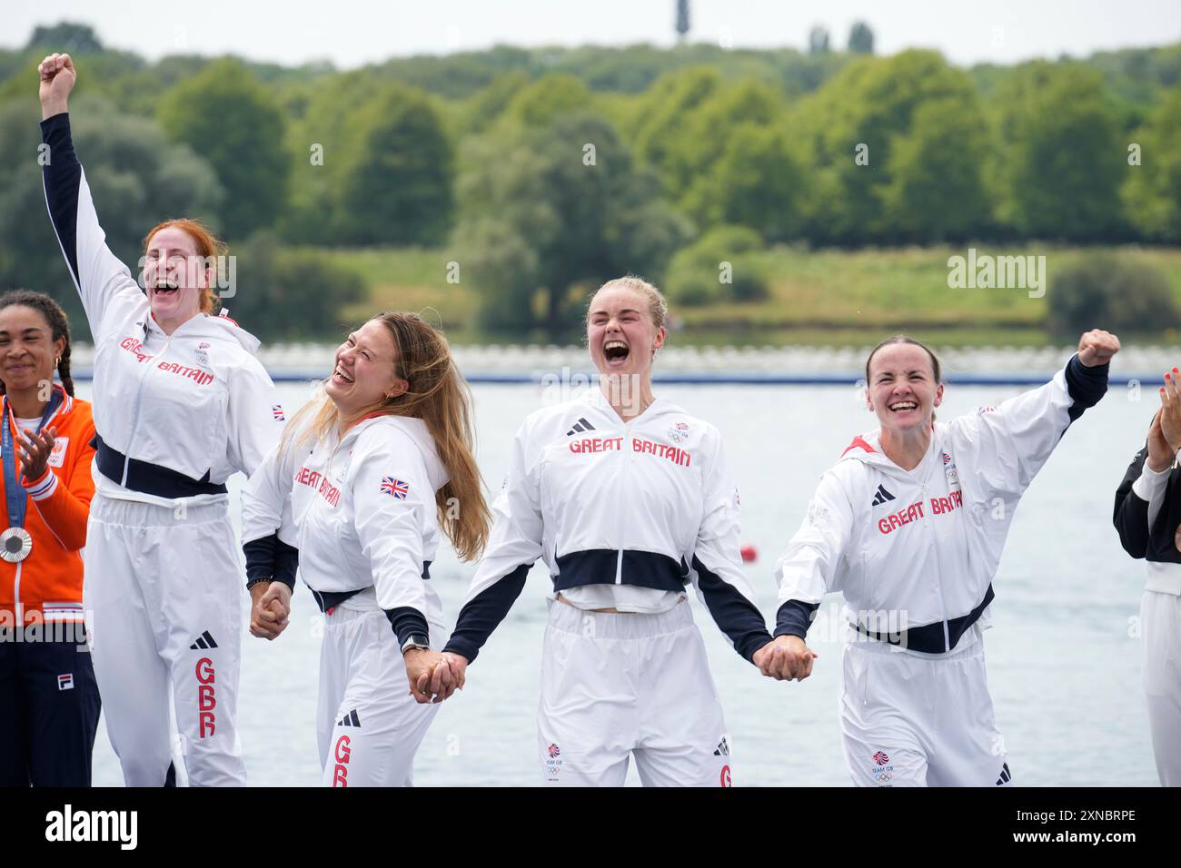 Britain's Hannah Scott, Lola Anderson, Lauren Henry and Georgina ...