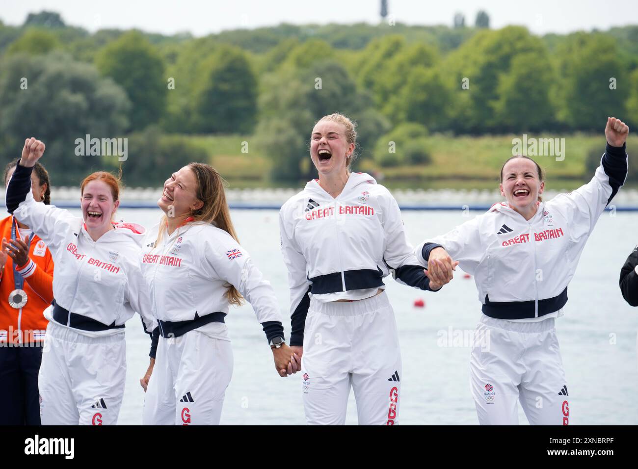 Britain's Hannah Scott, Lola Anderson, Lauren Henry and Georgina ...