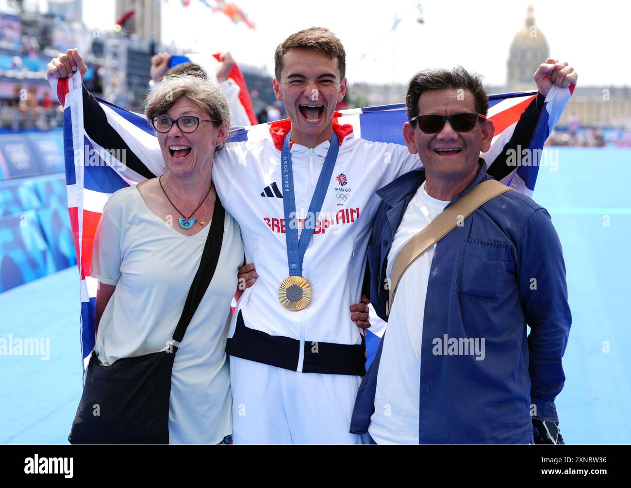 Gold medalist Alex Yee of Team Great Britain poses for a photo with ...