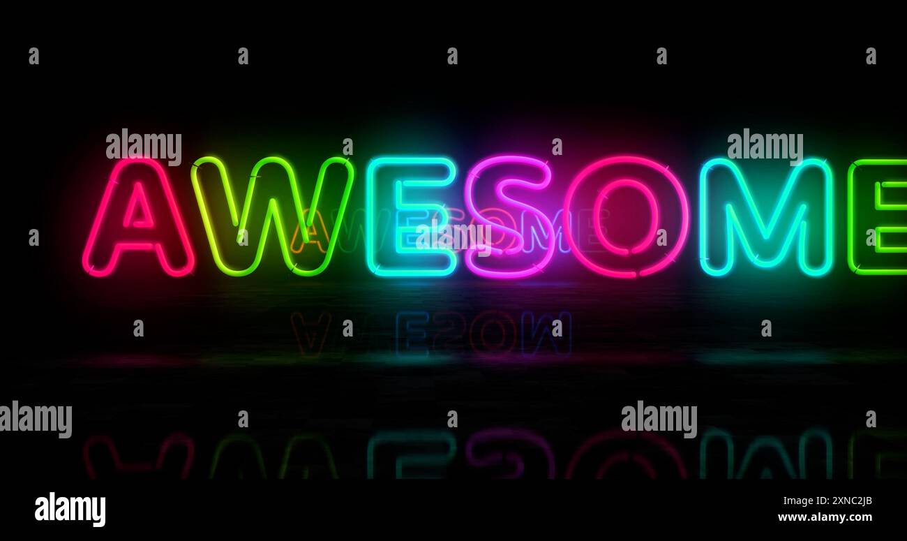 Awesome neon symbol. Extraordinary style light color bulbs. Abstract ...